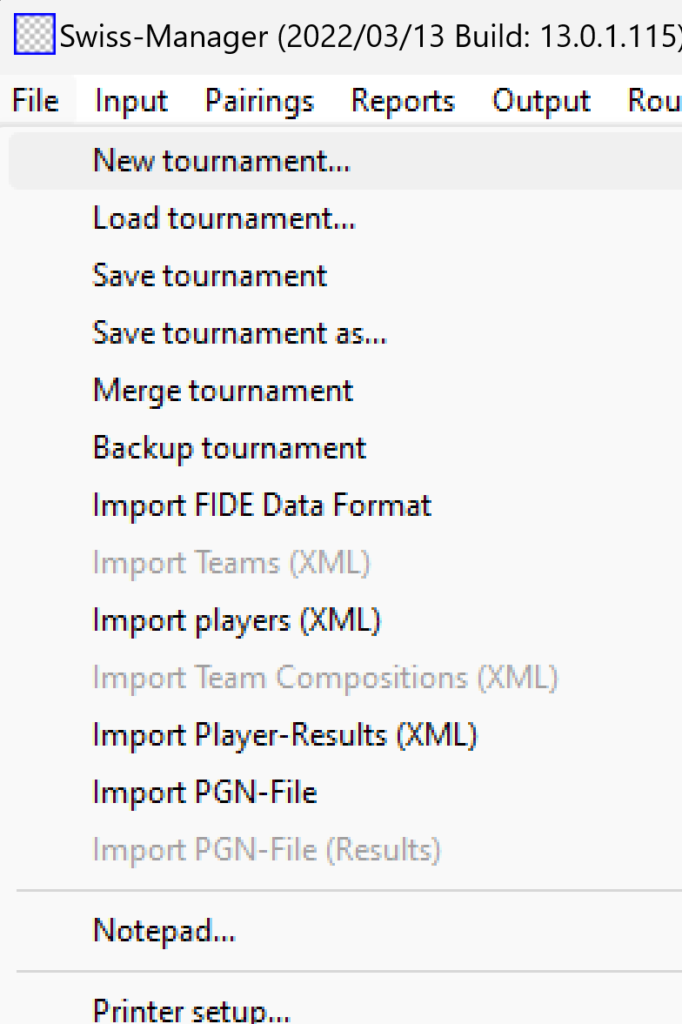Swiss-Manager 不完全マニュアル - 川崎チェスクラブHP