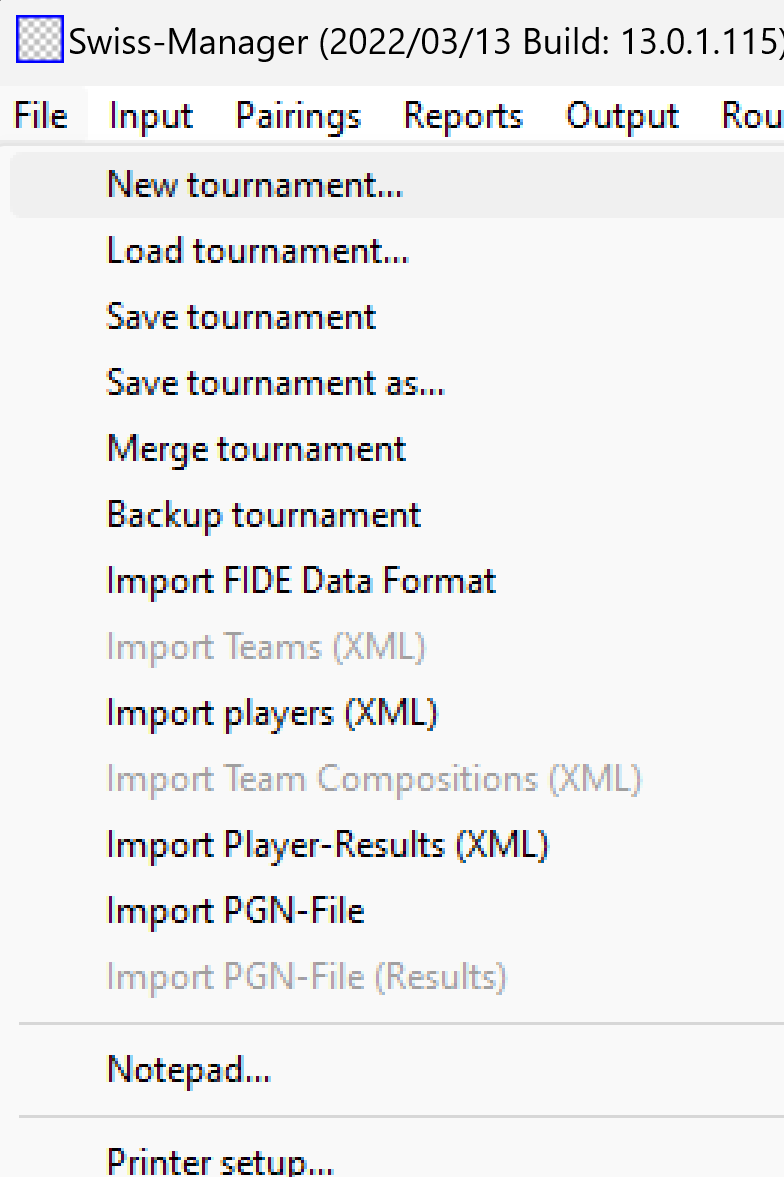 Swiss-Manager 不完全マニュアル - 川崎チェスクラブHP